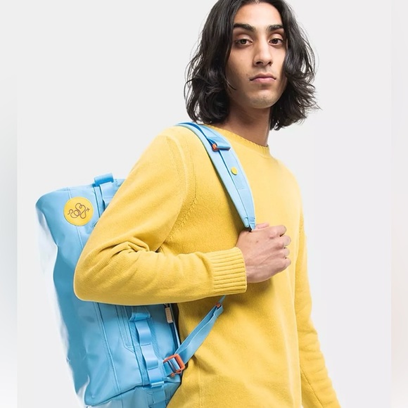 Bags | Light Blue Backpack Baboon To The Moon | Poshmark